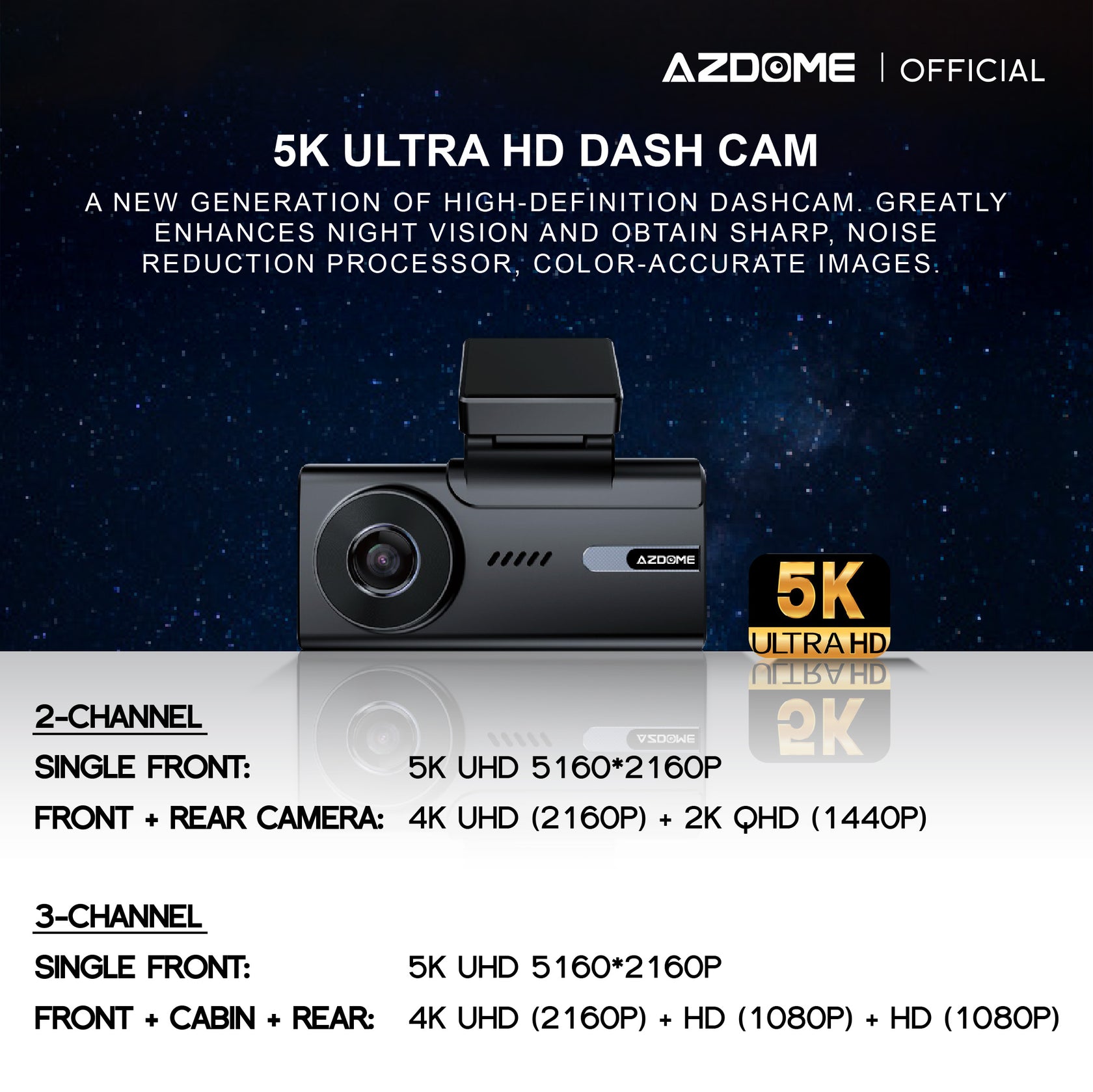 AZDOME M580 2160P/5K Ultra HD Dash Cam – AZDOME OFFICIAL