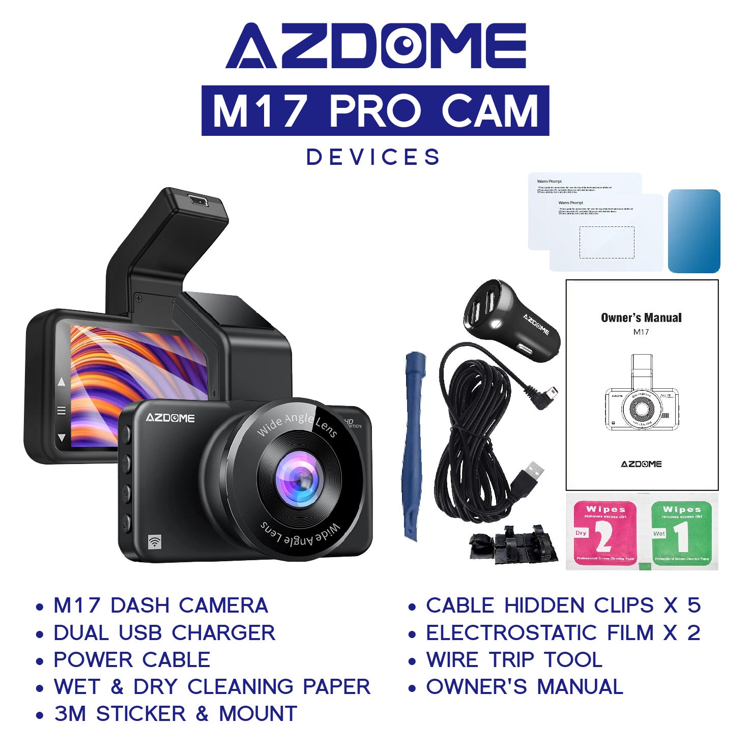 AZDOME M17PRO 1296P Full HD Dash Cam – AZDOME OFFICIAL
